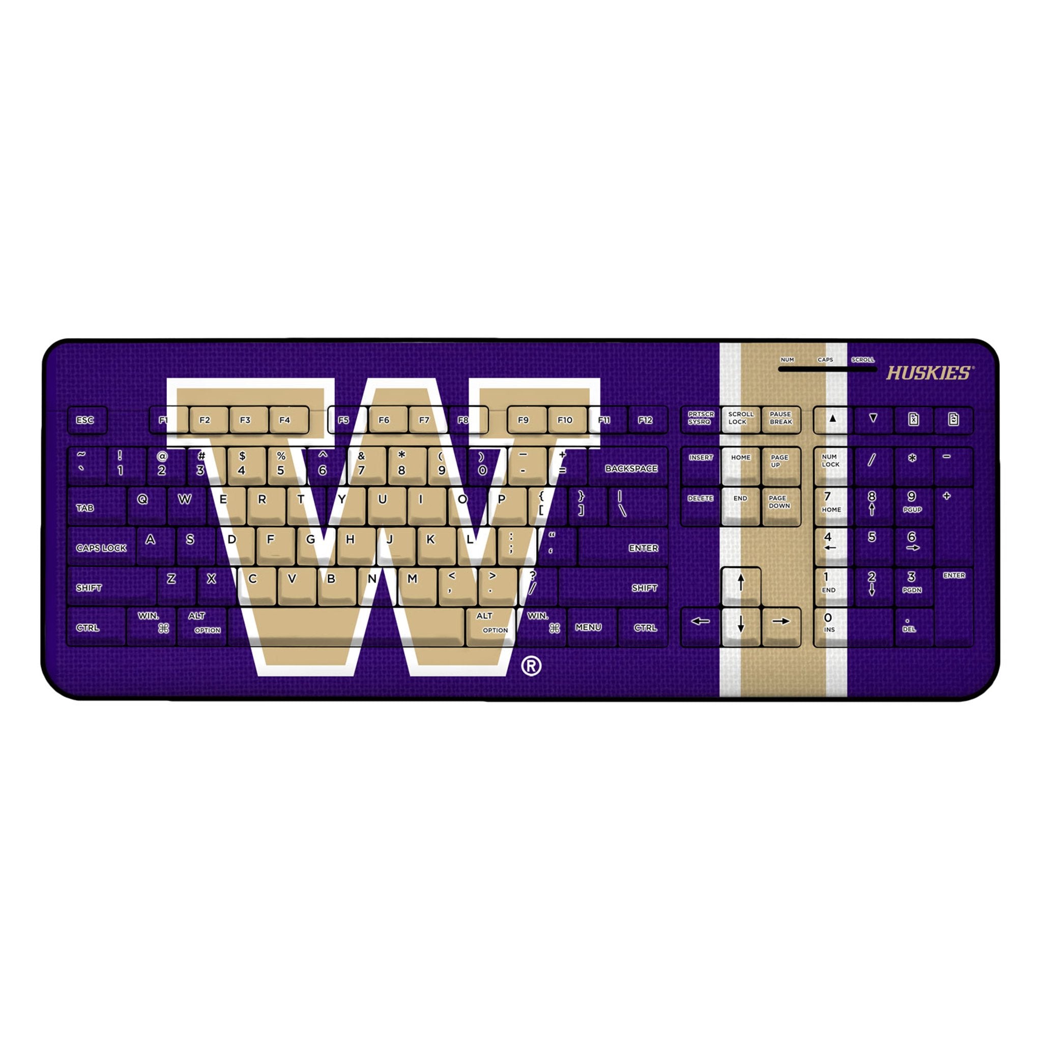 University of Washington Huskies Stripe Wireless USB Keyboard ...